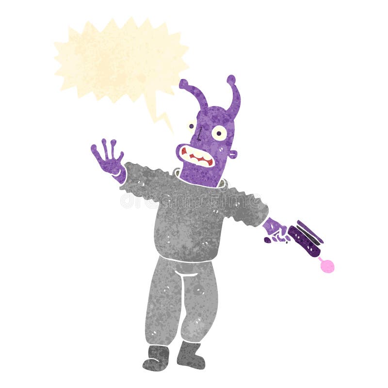 Retro cartoon alien man stock vector. Illustration of colorful - 37590563