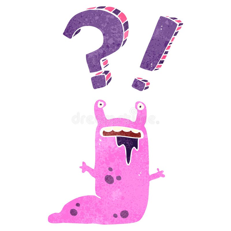 Retro Cartoon Alien Slug Monster Stock Illustration - Illustration of ...