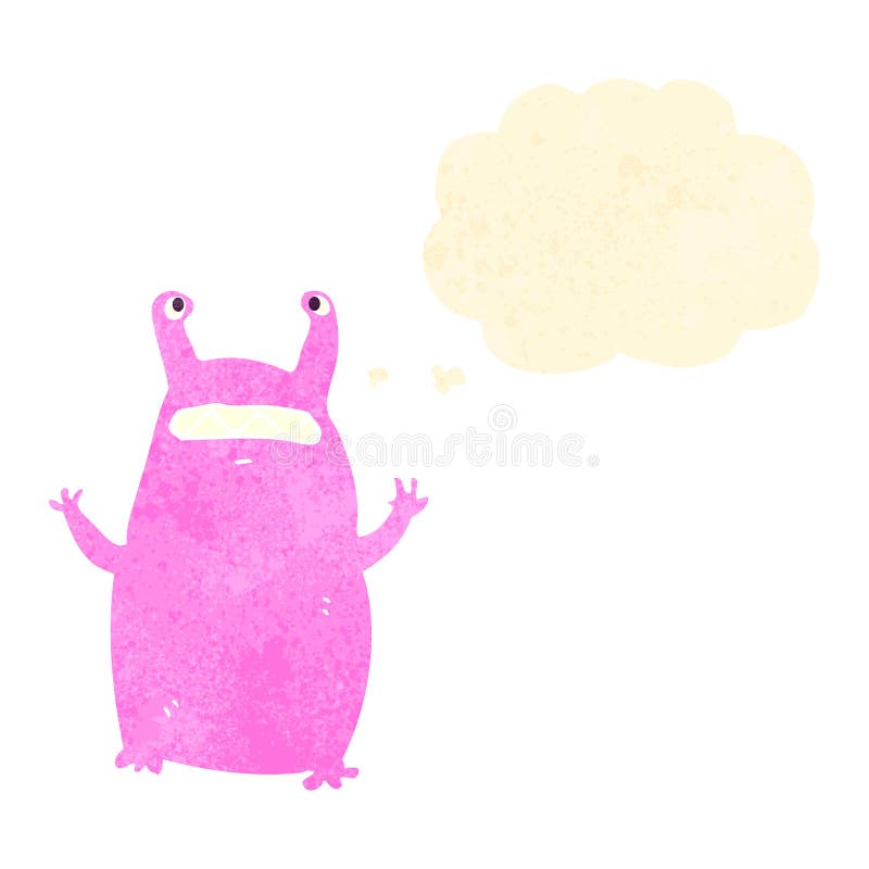 Retro Cartoon Alien Slug Monster Stock Illustration - Illustration of ...