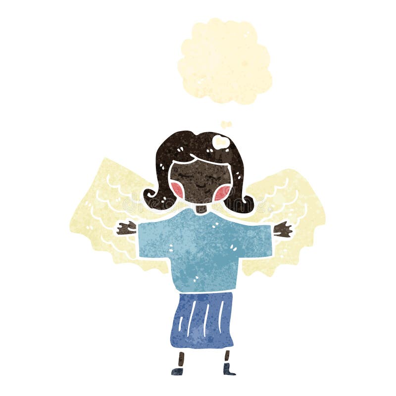 Retro cartoon angel woman stock vector. Illustration of female - 37580695