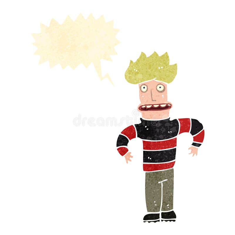 Retro cartoon angst man stock vector. Illustration of colorful - 37587686