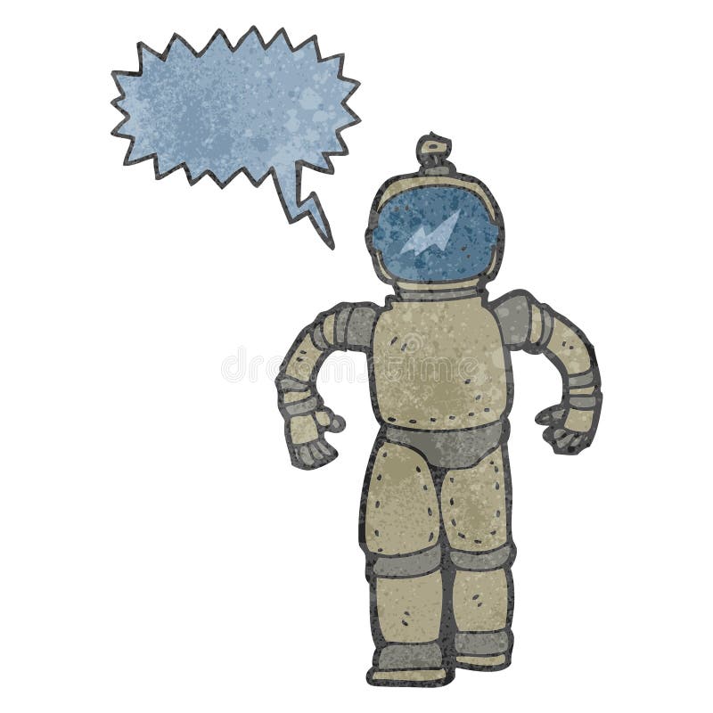 Retro cartoon astronaut stock vector. Illustration of hand - 37582403