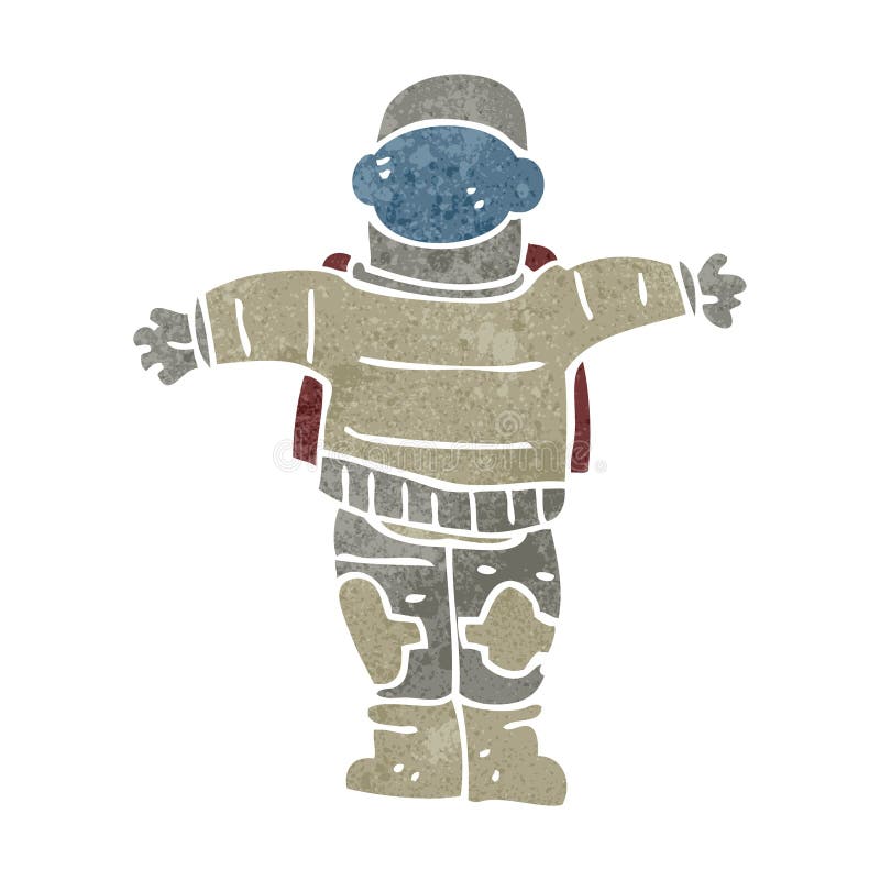 Retro cartoon astronaut stock vector. Illustration of crazy - 37598264