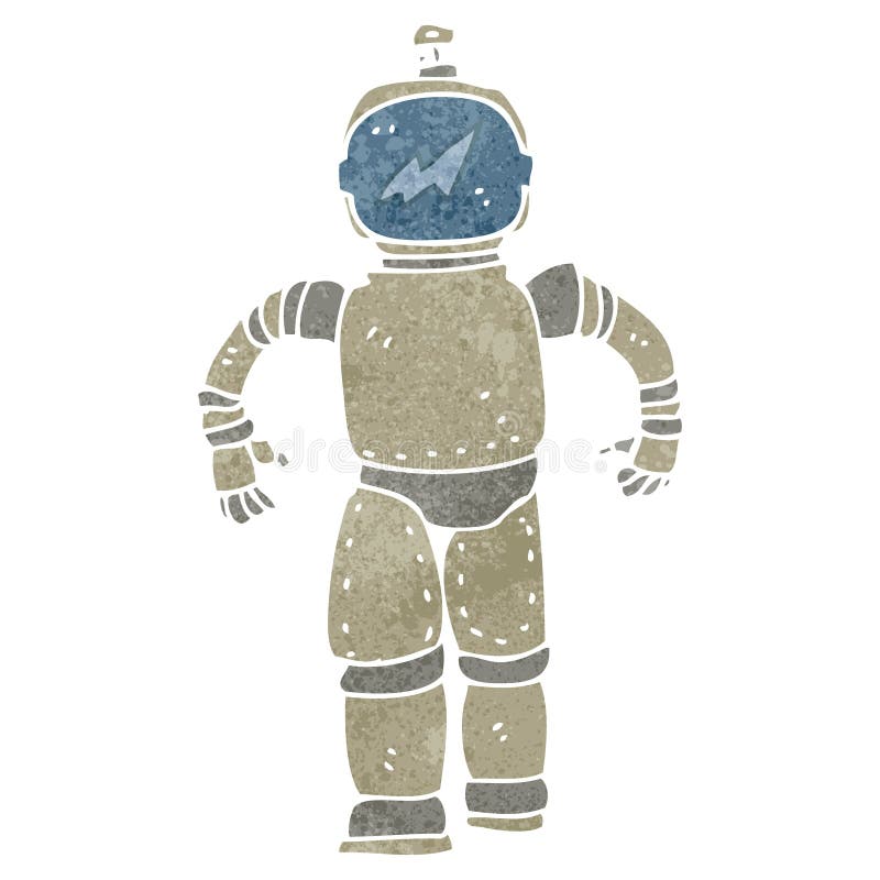 Retro cartoon astronaut stock vector. Illustration of spaceman - 37598274