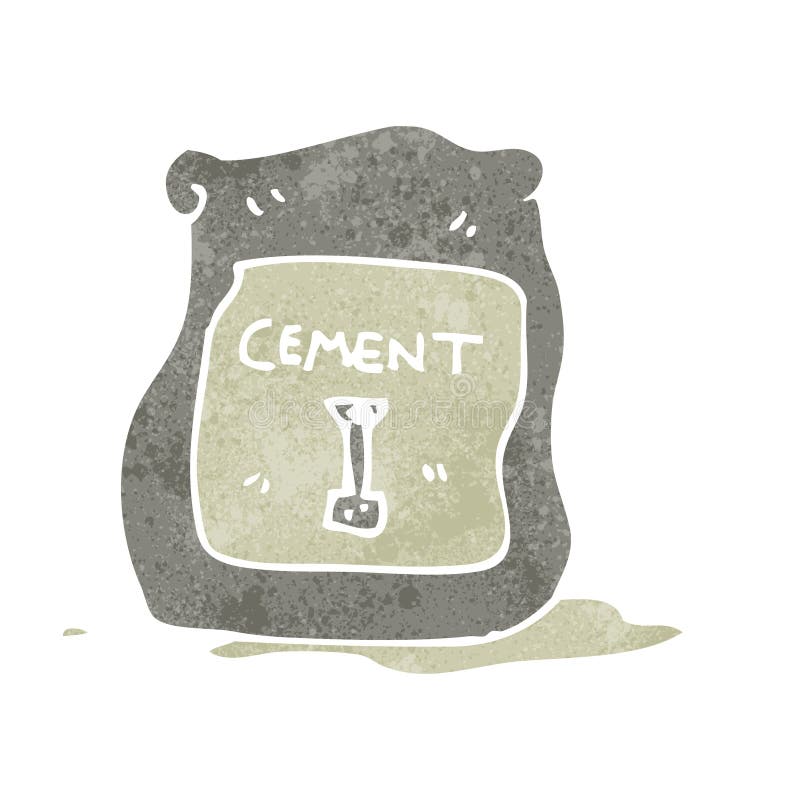 Retro Cartoon Bag of Cement Stock Vector - Illustration of traditional ...