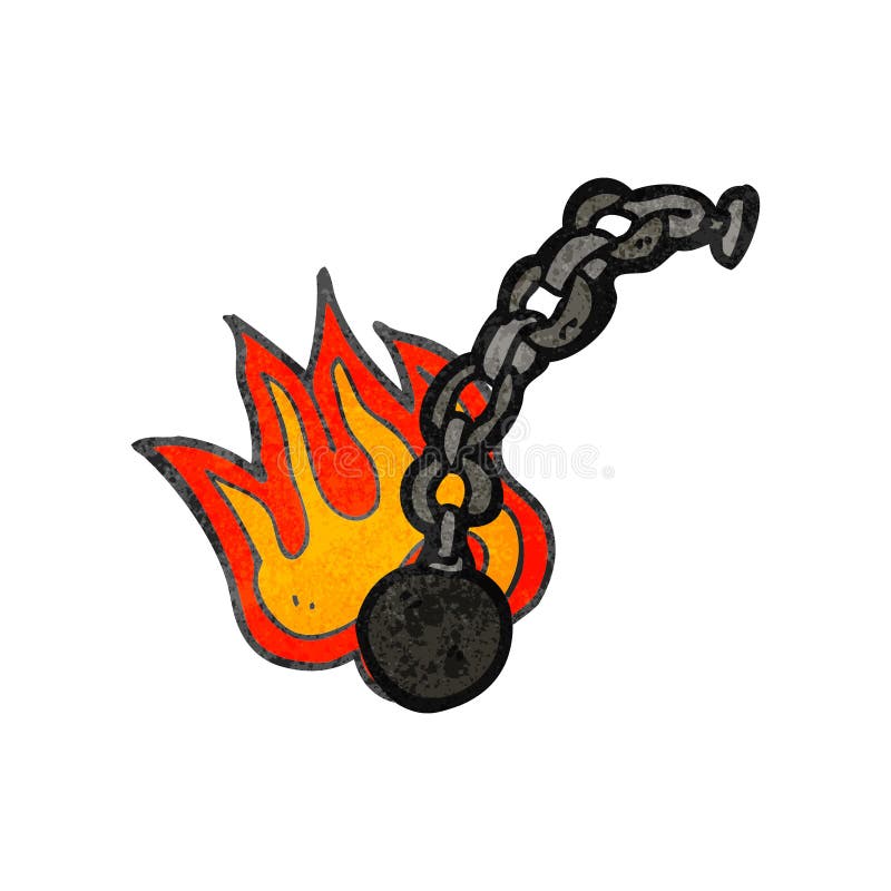 Retro Cartoon Ball and Chain Stock Vector - Illustration of grunge ...