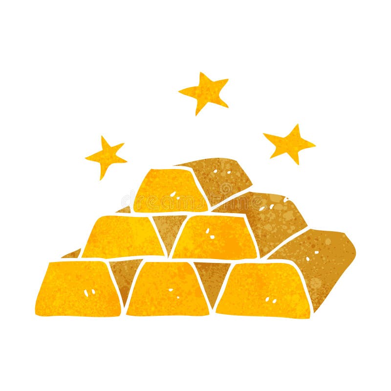 Retro cartoon bars of gold stock image. Image of bars - 256864207