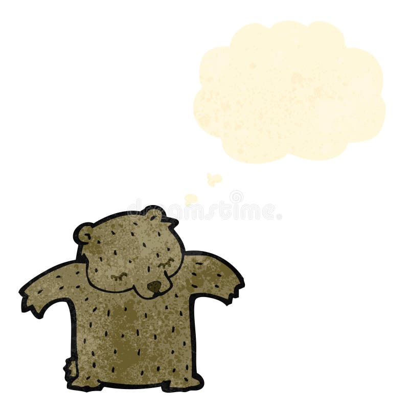 Retro Cartoon Bear Thinking Stock Vector - Illustration of texture ...