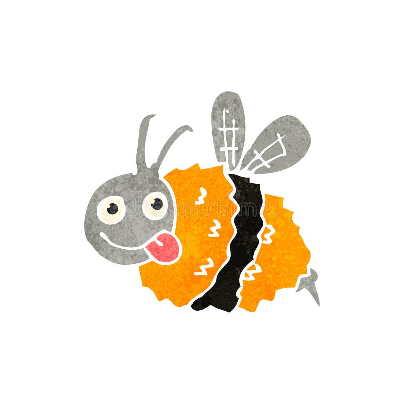 Retro cartoon bee stock illustration. Illustration of painted - 37602275
