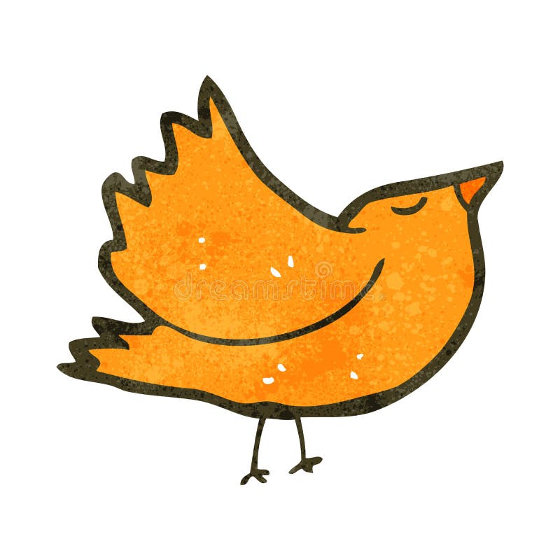 Retro Cartoon Bird Flapping Wings Stock Vector - Illustration of cute ...