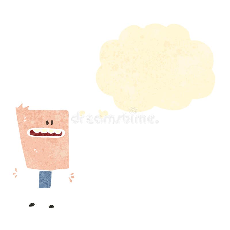 Retro Cartoon Block Head Man Stock Vector - Illustration of idea ...