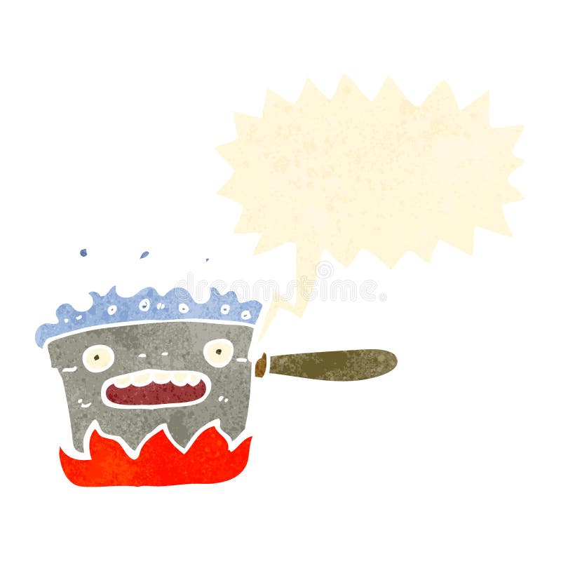 Retro cartoon boiling pan stock vector. Illustration of texture - 37576563
