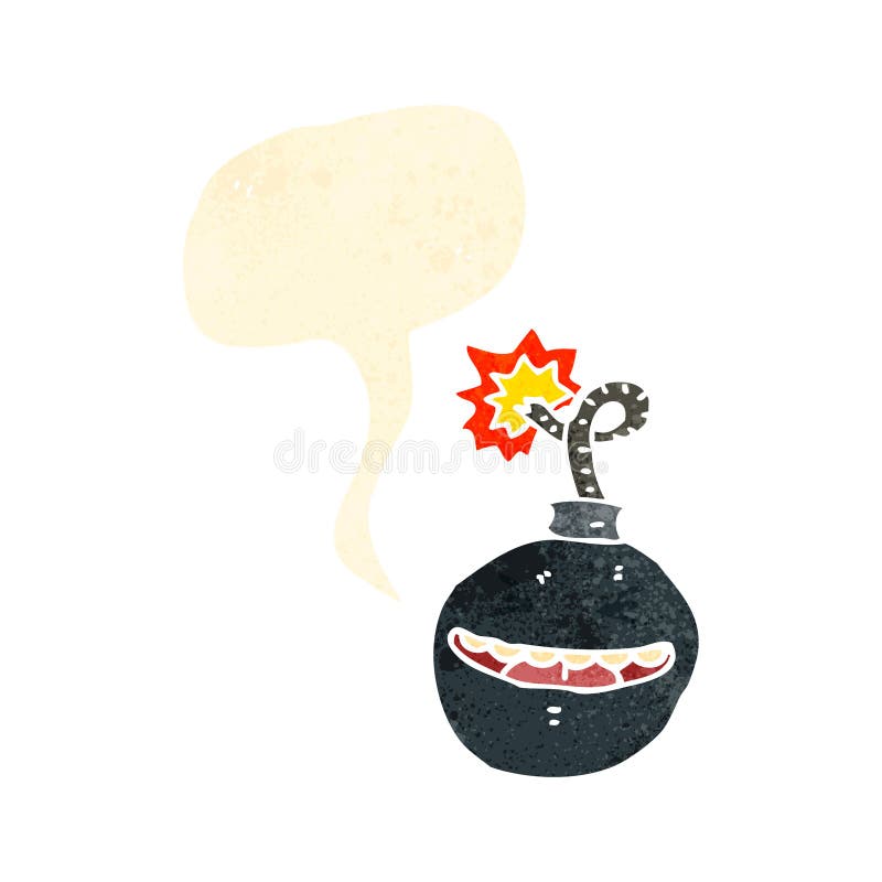 Retro Cartoon Bomb with Face, Stock Vector - Illustration of ...