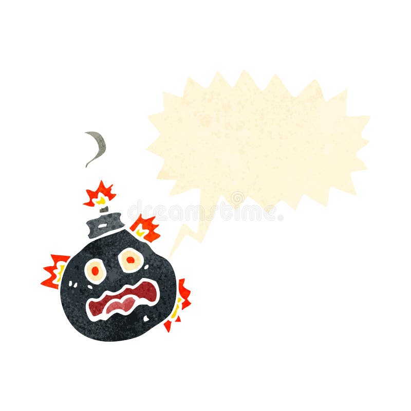 Retro Cartoon Bomb with Face, Stock Vector - Illustration of hand ...