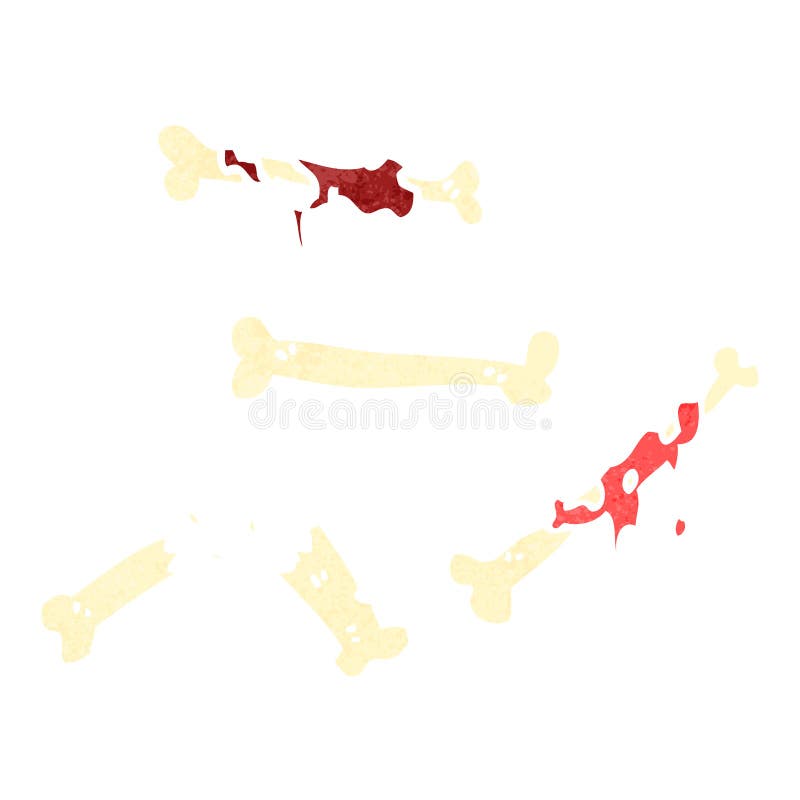 Retro cartoon bone symbols stock vector. Illustration of drawing - 37577349