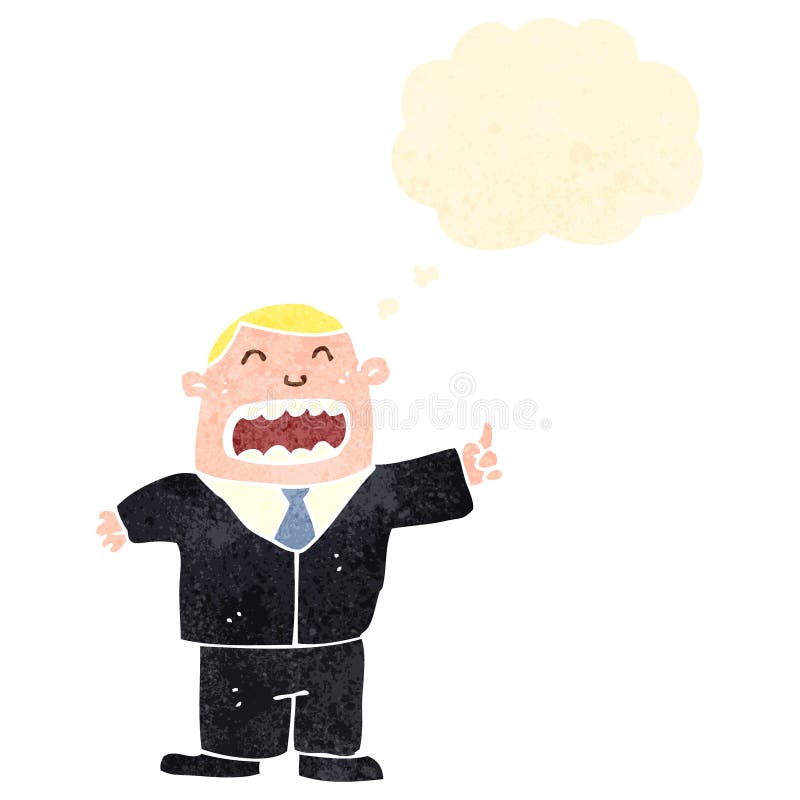Retro Cartoon Boss with Thought Bubble Stock Vector - Illustration of ...