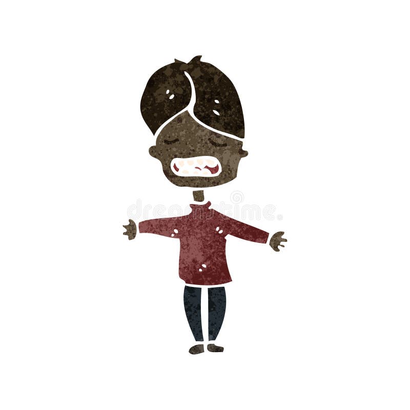 Retro cartoon boy stock illustration. Illustration of quirky - 37597560