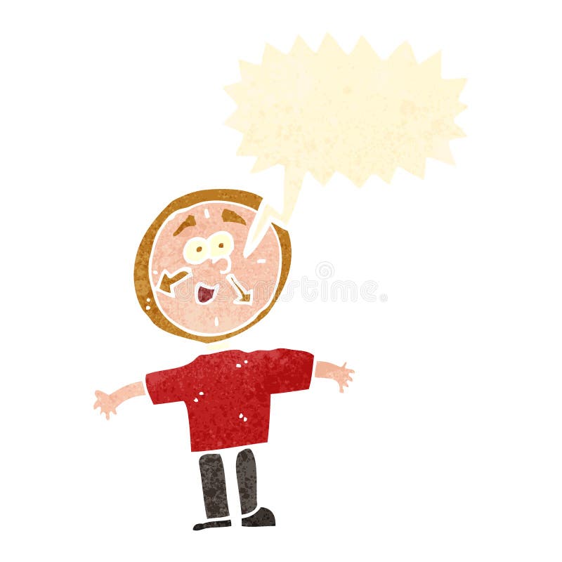 Retro Cartoon Boy with Clock Head Stock Vector - Illustration of head ...