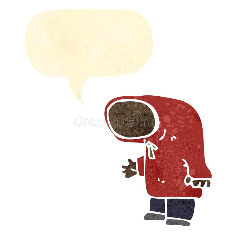 Retro Cartoon Boy in Hooded Top Stock Vector - Illustration of drawing ...