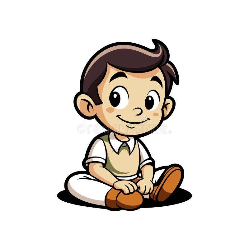 Retro Cartoon Boy Presenting an Offer Stock Image - Illustration of ...