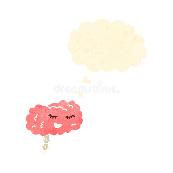 Retro cartoon brain stock vector. Illustration of thinking - 37571798