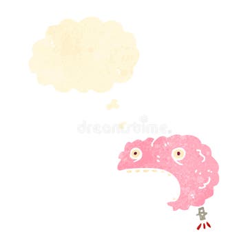 Retro cartoon brain stock vector. Illustration of drawn - 37571933