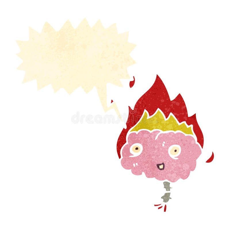 Cartoon brain on fire stock vector. Illustration of artwork - 37571808