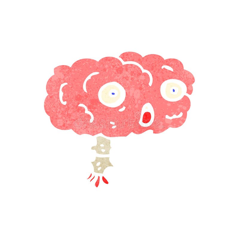 Retro cartoon brain stock vector. Illustration of grunge - 37598371