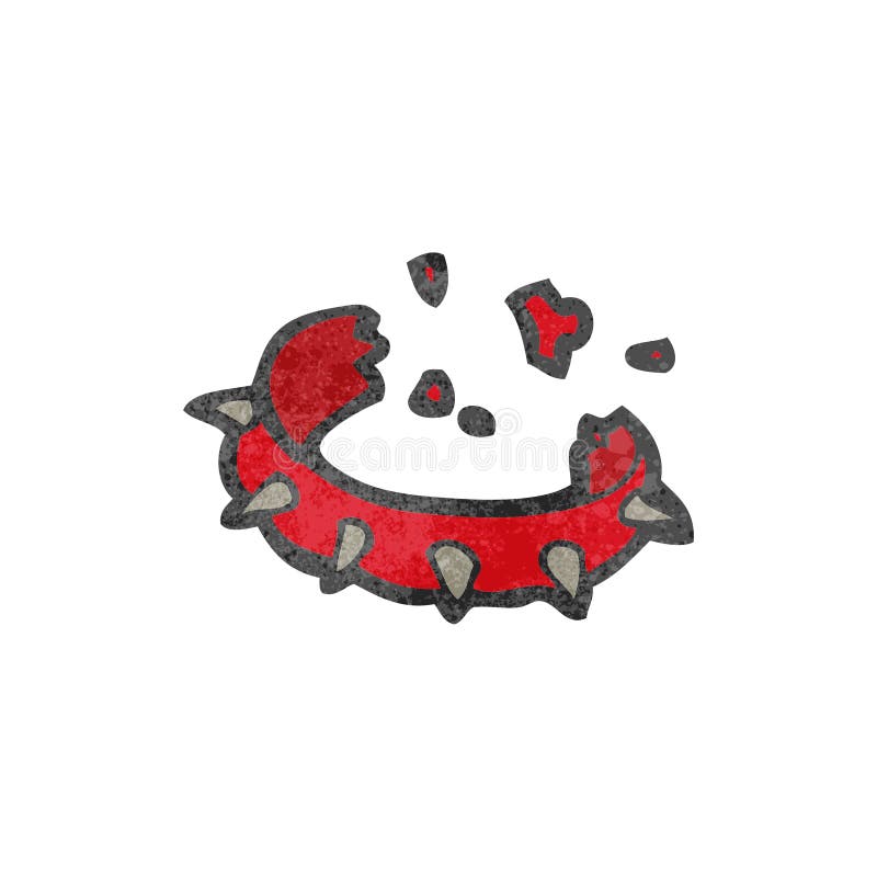 Retro Cartoon Broken Dog Collar Stock Vector - Illustration of sign ...