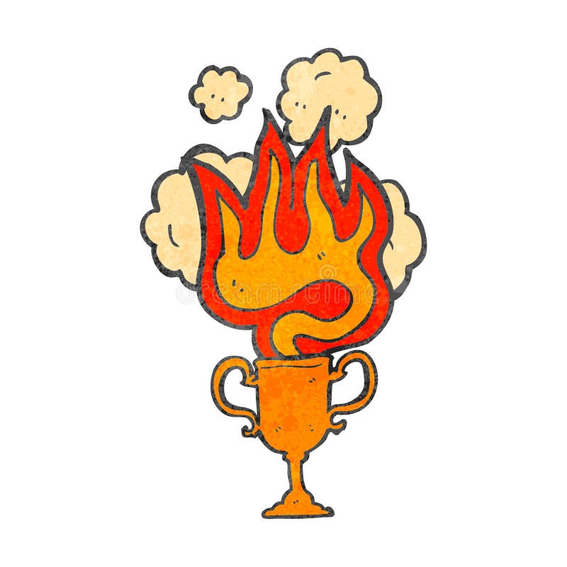 Retro Cartoon Burning Trophy Stock Vector - Illustration of quirky ...