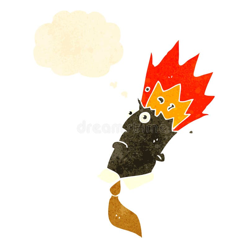 Retro Cartoon Businessman with Exploding Head Stock Vector ...
