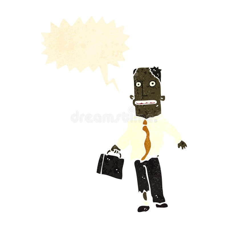Retro Cartoon Businessman in Torn Clothes Stock Illustration ...