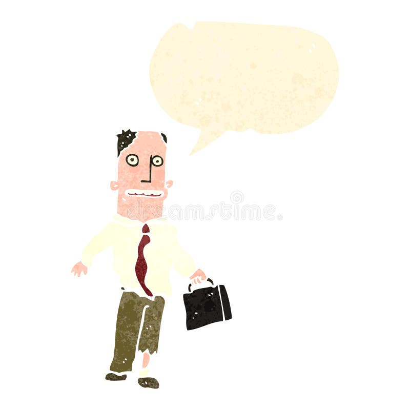 Retro Cartoon Businessman in Torn Clothes Stock Vector - Illustration ...