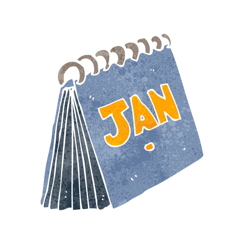 Retro cartoon calendar stock illustration. Illustration of artwork ...