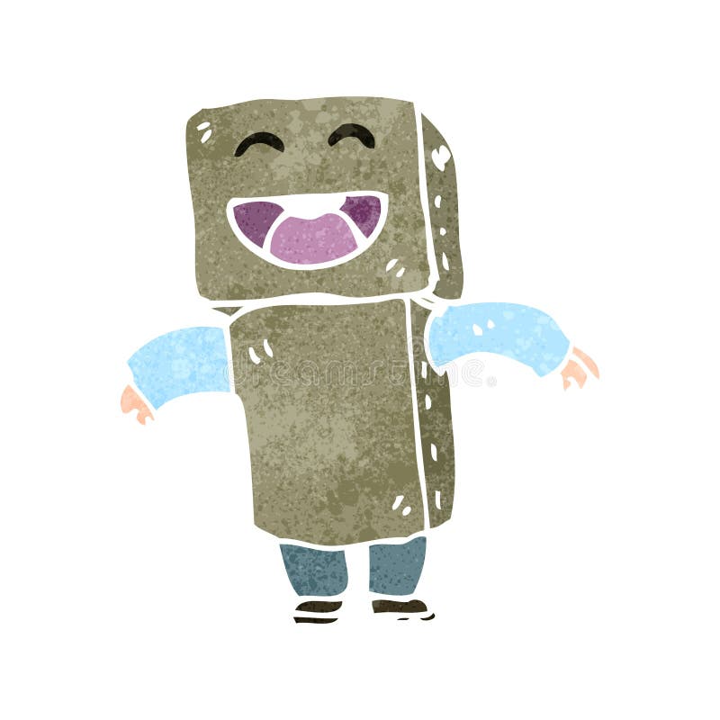 Retro Cartoon Cardboard Robot Costume Stock Vector - Illustration of ...