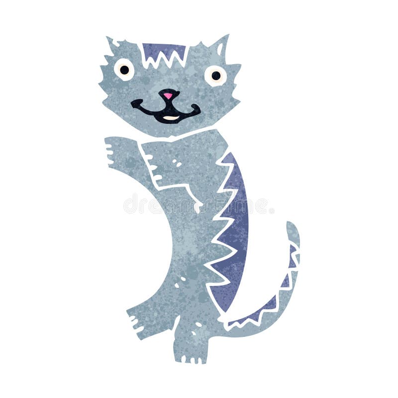 Retro cartoon cat stock illustration. Illustration of artwork - 37597508