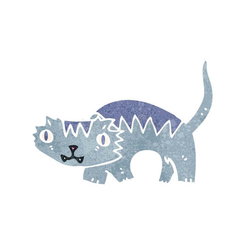 Retro cartoon cat stock illustration. Illustration of grunge - 37597562