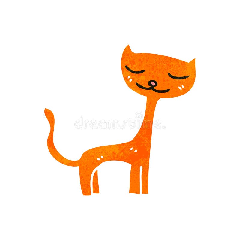 Retro cartoon cat stock illustration. Illustration of watercolor - 37603382