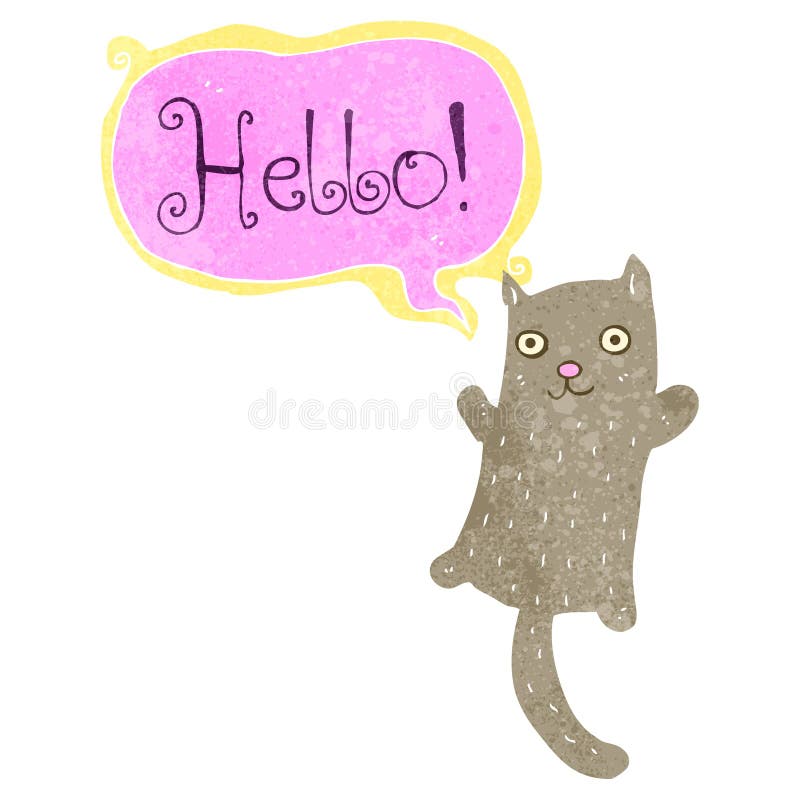 Cat Saying Hello Stock Illustrations – 132 Cat Saying Hello Stock ...