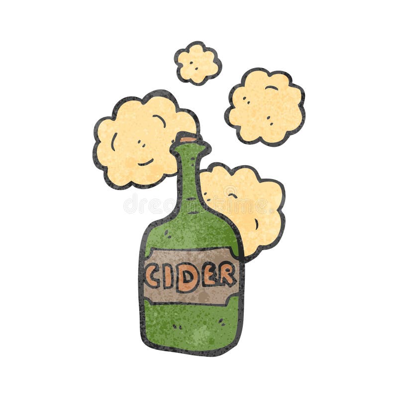 Retro cartoon cider bottle stock vector. Illustration of traditional ...
