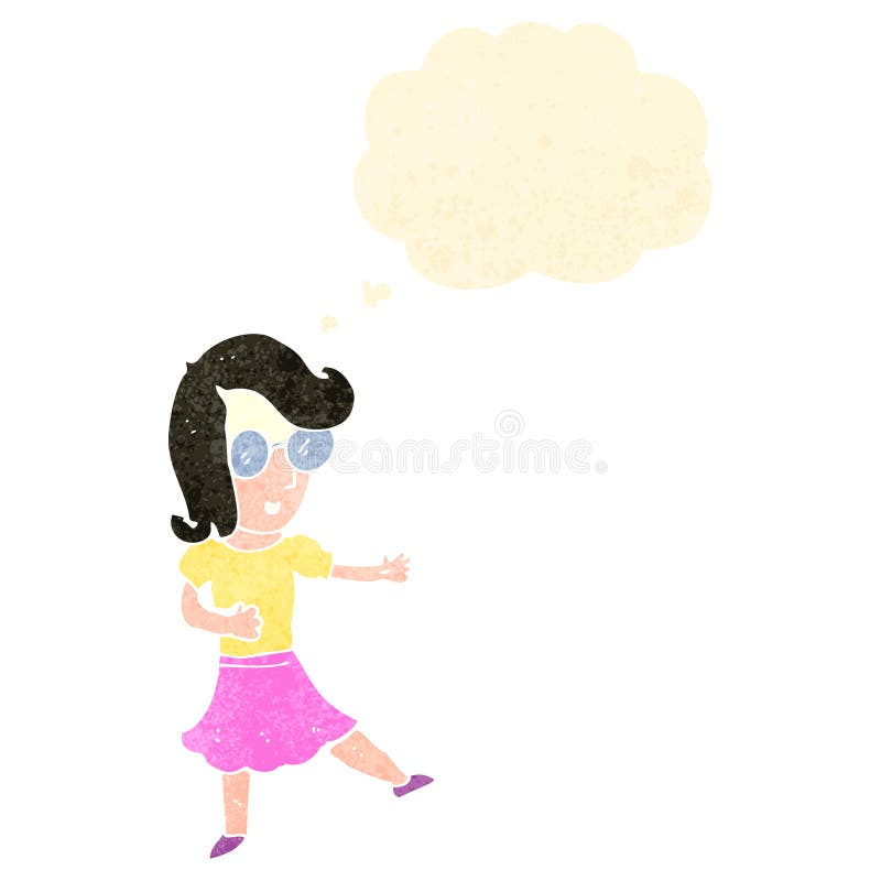 Retro cartoon clever woman stock vector. Illustration of retro - 37593868