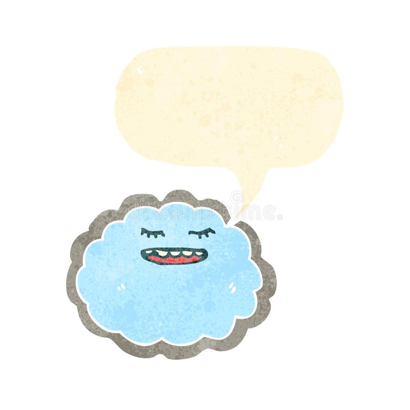 Retro Cartoon Cloud with Silver Lining Stock Vector - Illustration of ...