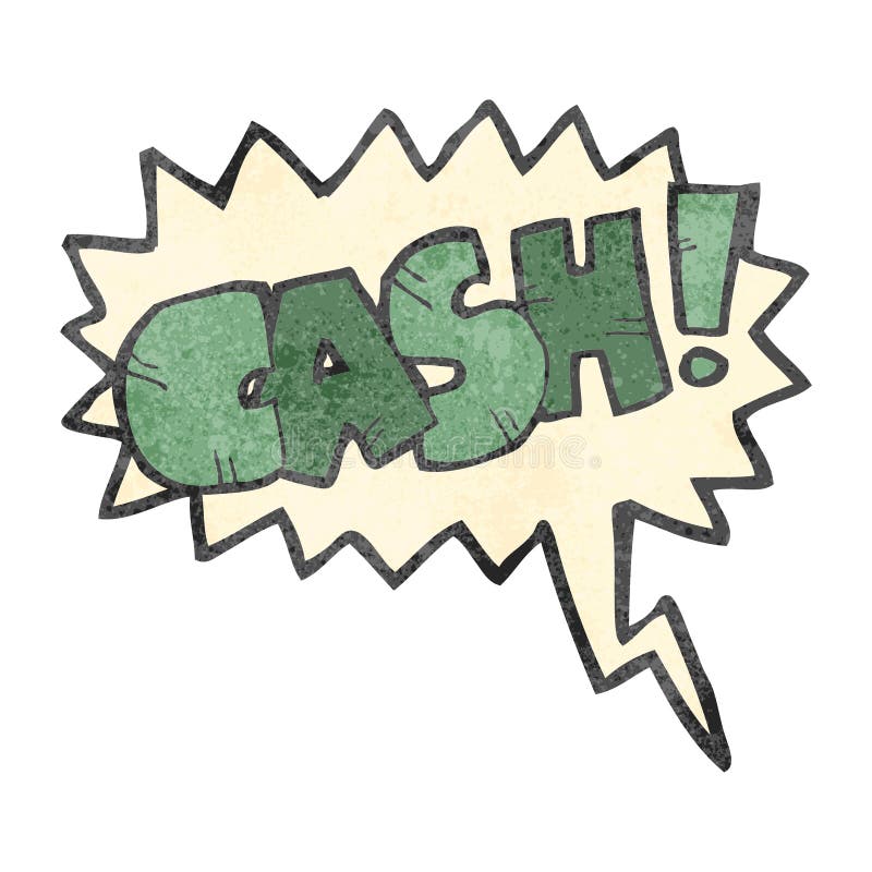 Retro Cartoon Comic Book Shout for Cash Stock Vector - Illustration of ...