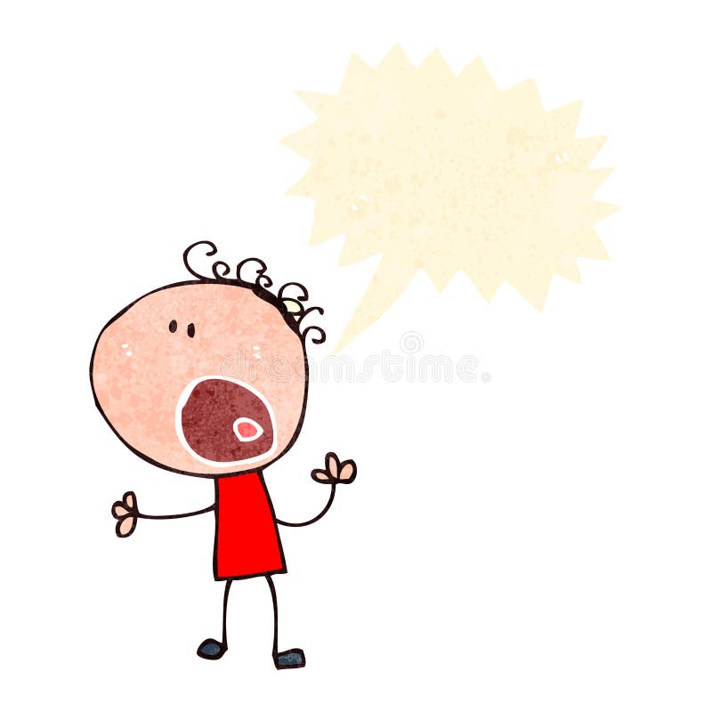 Retro Cartoon Complaining Doodle Boy Stock Vector - Illustration of ...