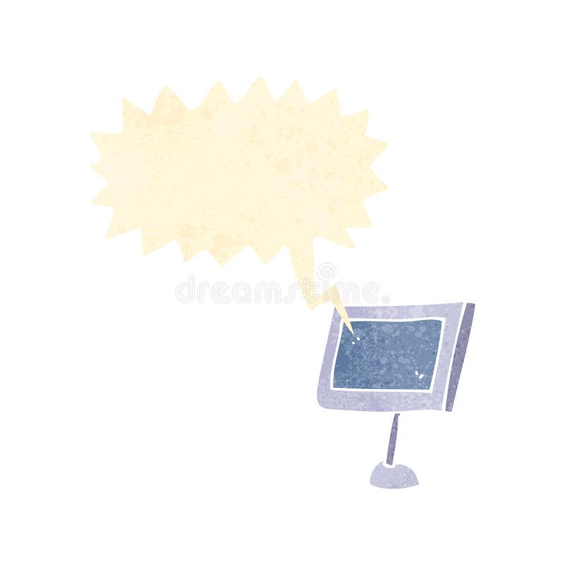 Retro Cartoon Computer Screen Stock Illustration - Illustration of ...