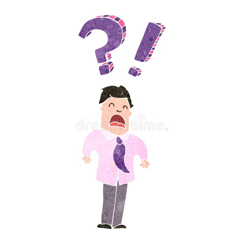 Retro Cartoon Confused Businessman Stock Vector - Illustration of ...