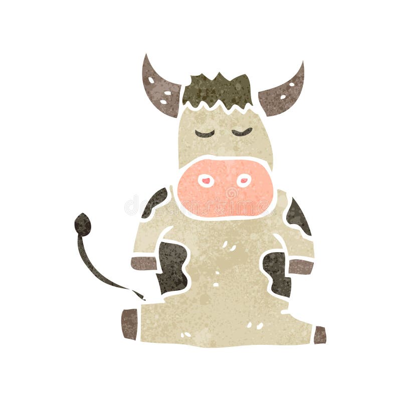 Retro cartoon cow stock vector. Illustration of artwork - 37599248