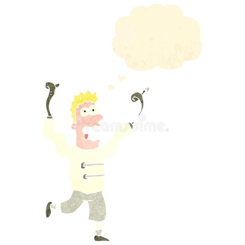 Retro cartoon crazy madman stock vector. Illustration of male - 37592561