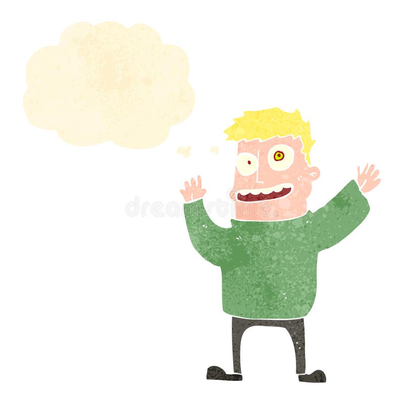 Retro cartoon crazy madman stock vector. Illustration of hand - 37593219