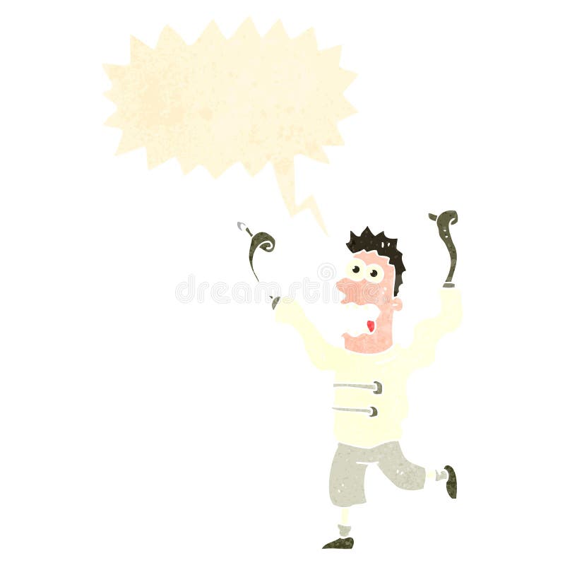 Retro cartoon crazy madman stock vector. Illustration of quirky - 37593836